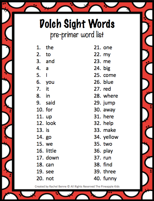 Color by Sight Word | Dolch Pre-Primer Sight Words