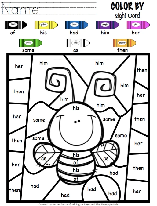 Color by Sight Word | Dolch First Grade Sight Words