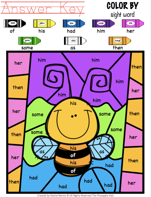 Color by Sight Word | Dolch First Grade Sight Words