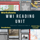 World War I Reading Unit and Worksheets