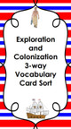 Exploration and Colonization Vocabulary 3-Way Card Sort - Amped Up Learning