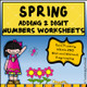 Adding Two Digit Numbers Worksheets - Spring Themed - Amped Up Learning