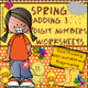 Adding 3 Digit Numbers Worksheets - Spring Themed - Amped Up Learning