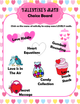 Valentine's Math Choice Board