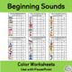 Beginning Sounds Worksheets for PowerPoint or Print