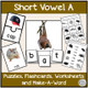 CVC Short Vowel A Bundle Make-A-Word, Puzzles, Worksheets & Flashcards