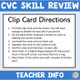 CVC Words, Short Vowels Clip Cards with Nonsense Words