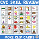 CVC Words, Short Vowels Clip Cards with Nonsense Words
