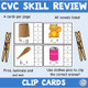 CVC Words, Short Vowels Clip Cards