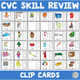 CVC Words, Short Vowels Clip Cards