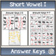 CVC Short Vowel I Bundle Make-A-Word, Puzzles, Worksheets & Flashcards