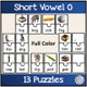 Short Vowel O Bundle Make-A-Word, Puzzles, Worksheets & Flashcards