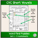 Word Find Puzzles CVC Short Vowel