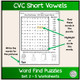 Word Find Puzzles CVC Short Vowel