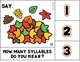 Counting Syllables: THANKSGIVING Phonological Awareness Task Cards