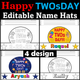 Twosday Name Crowns Hat Activities Craft, 2s Day 2-22-22, February 22 2022