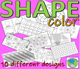 2D SHAPE COLOR - 10 designs using geometric patterns, Print and colo
