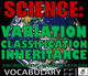 Variation, Classification and Inheritance - 40 Vocabulary Word cards