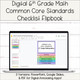 Digital 6th Grade Math Common Core State Standards Checklist Flipbook ...