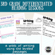 3rd Grade Differentiated Reading & Writing Lessons & Activities Family ...