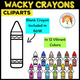 Crayons Faces Clip Art | Crayons Emotions Cliparts | Wacky Crayons Cliparts