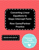 Partner Practice/Row Game Converting to Slope-Intercept Form - Amped Up ...