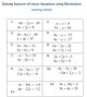 Solving Systems of Linear Equations using Elimination - COLORING ...