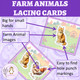 Farm Animal Lacing Cards for Early Elementary Great for Fine Motor Skills