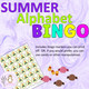 Summer Alphabet Bingo Cards Beach Alphabet Activity Game - 5x5