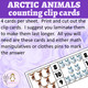 Arctic Animals Counting Clip Cards to Learn Numbers Counting to 10 Math