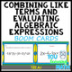 Combining Like Terms & Evaluating Algebraic Expressions: DIGITAL BOOM ...