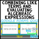 Combining Like Terms and Evaluating Algebraic Expressions: GOOGLE FORMS ...