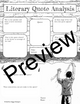 Literary Quote Analysis #2- Essay Pre-Writing, Reading Response - Amped ...