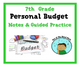 Personal Budget Notes & Guided Practice - Amped Up Learning