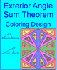 TRIANGLES: EXTERIOR ANGLE SUM THEOREM #1 COLORING ACTIVITY