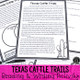 Texas Cattle Trails Reading and Writing Activity (SS5H1, SS5H1a ...
