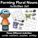 Forming Plurals - 3 COMPLETE CENTER ACTIVITIES (-s, -es -ies,-ves) - L ...