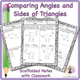 Comparing Angles and Sides of Triangles Scaffolded Notes and Classwork ...