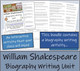 William Shakespeare - 5th & 6th Grade Close Read & Biography Writing ...