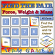 Forces, Weight and Mass Find the Pair Game for Middle School Science ...