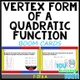 Vertex Form of a Quadratic Function: Graphing and Writing: Digital BOOM ...