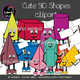 Cute 3D Shapes clipart - Amped Up Learning