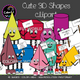 Cute 3D Shapes clipart - Amped Up Learning