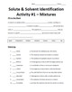 Solute & Solvent Identification Activity #1 - Mixtures - Amped Up Learning