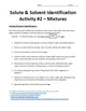 Solute & Solvent Identification Activity #2 - Mixtures - Amped Up Learning