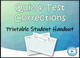 Quiz / Test Corrections form - Amped Up Learning
