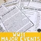 Major Events of WWII Reading Activity (SS5H4)