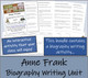 Anne Frank - 5th & 6th Grade Close Read & Biography Writing Bundle ...