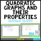 Quadratic Graphs and their Properties - 20 Task Cards (including note ...
