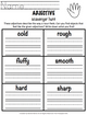 Adjectives | Scavenger Hunts based on the 5 Senses!